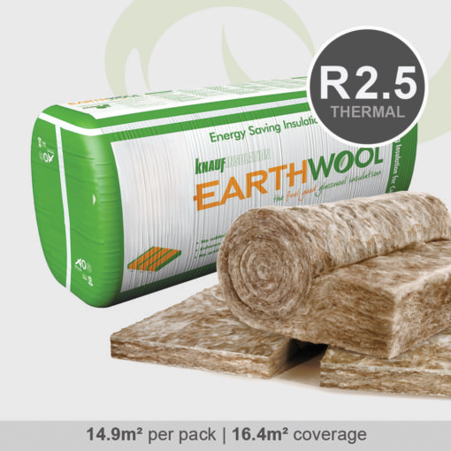 R6.0 | 580mm Knauf Earthwool Thermal Ceiling Insulation Batts (7.4m2 ...